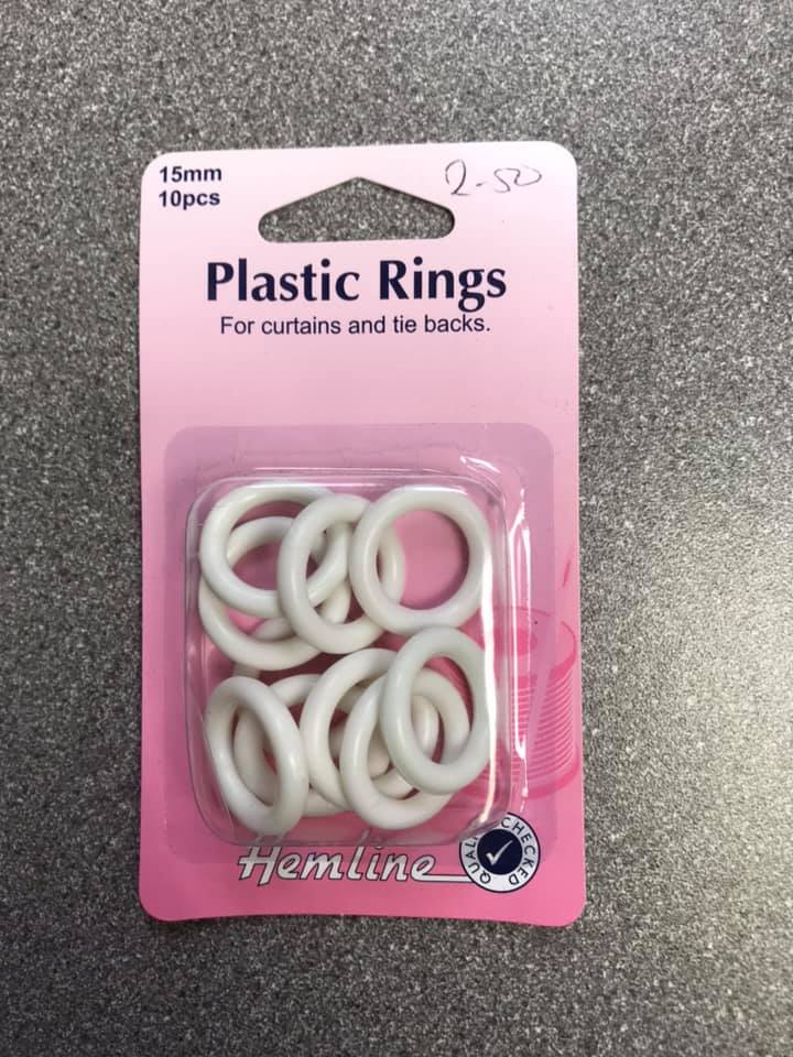 Plastic rings for curtains and tie backs – Sew@Home Fabrics